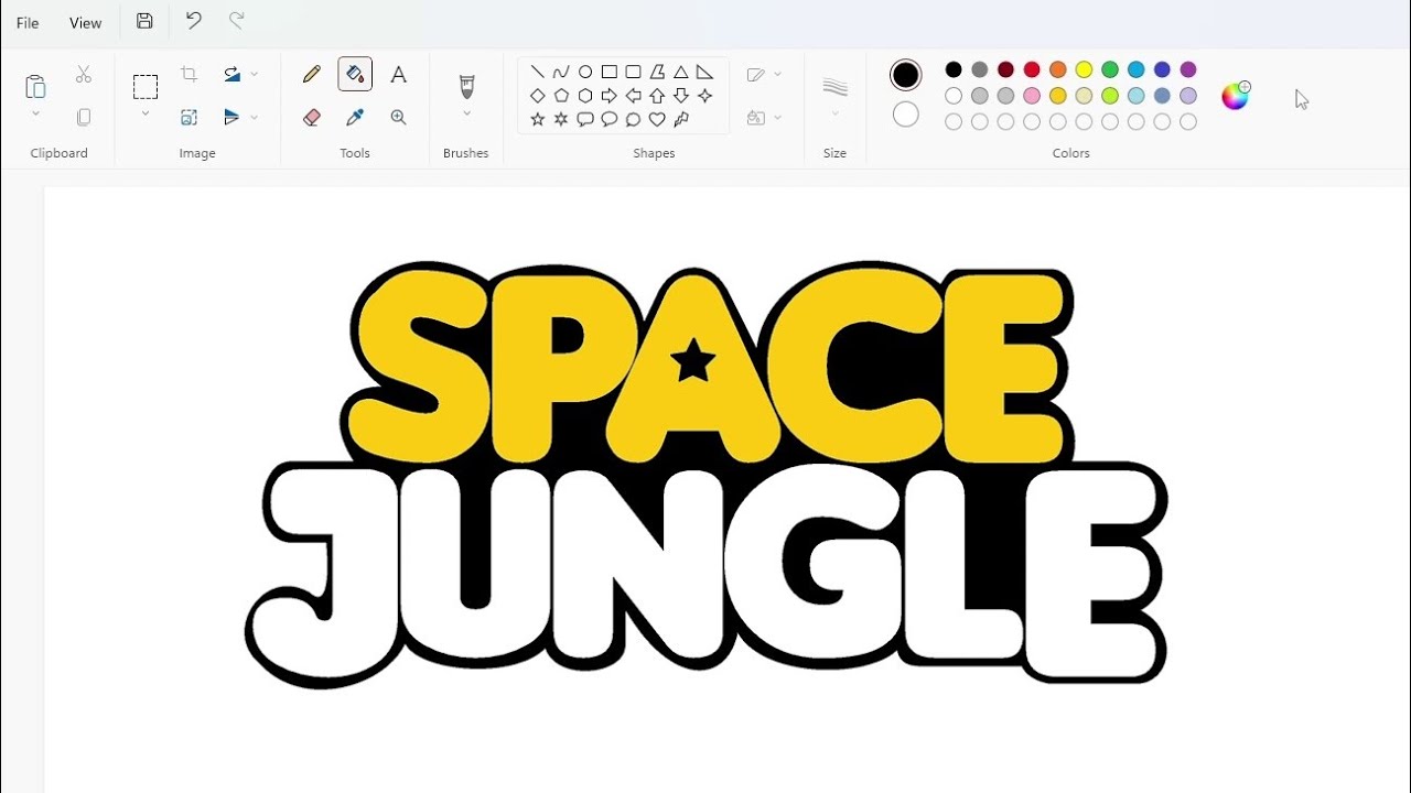 How to draw the Space Jungle logo using MS Paint | How to draw on your ...