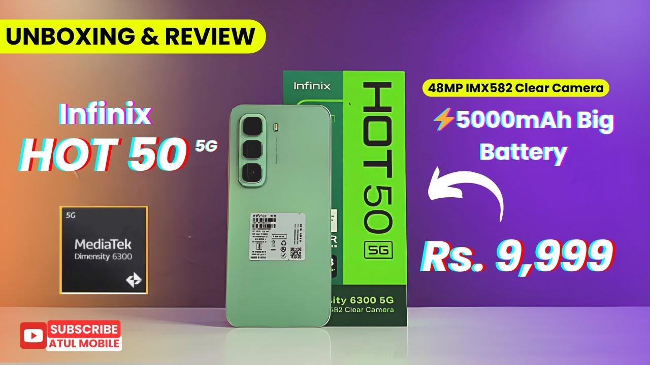 Infinix HOT 50 5G 🔥Unboxing & Review ⚡48MP IMX582 Clear Camera 📸 WoW ...