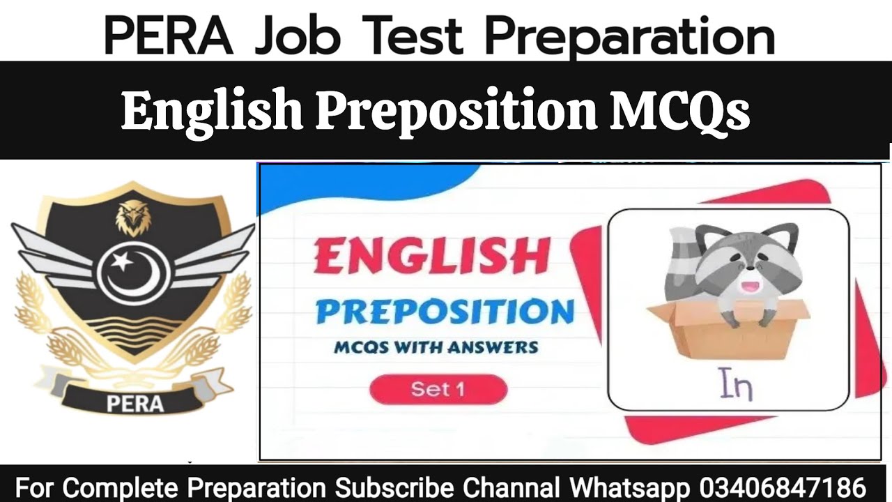 PERA Test Preparation|Lec 13|Preposition|English Important Mcqs For ...