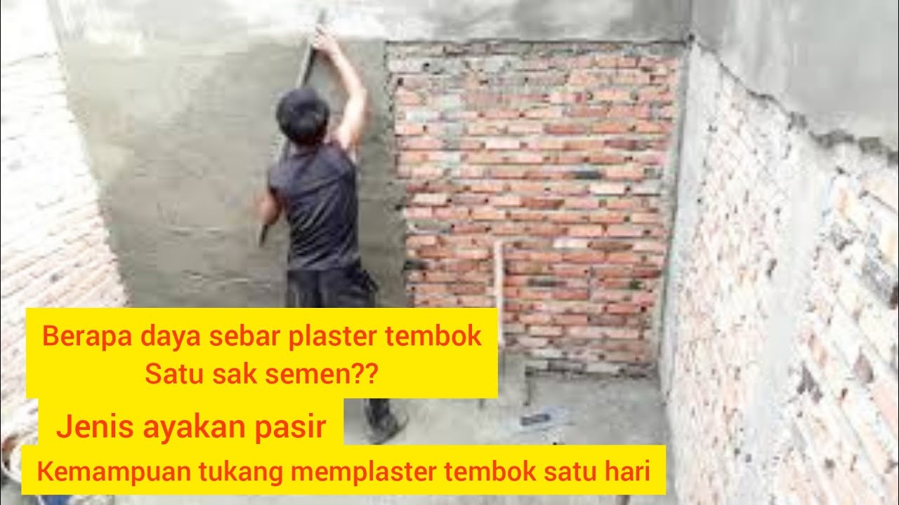 Daya sebar plaster satu sak semen - YouTube