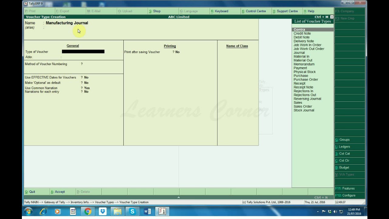 Creating A Manufacturing Journal In Tally ERP 9 YouTube creating-a-manufacturing-journal-in-tally-erp-9-youtube