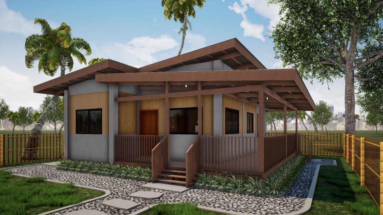 House Design:(63sqm) 3 bedrooms, 2 terrace, half concrete, half plywood ...