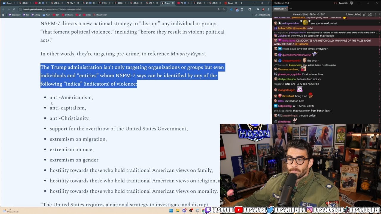 Trump's new executive order targets free speech (NSPM-7) | HasanAbi ...
