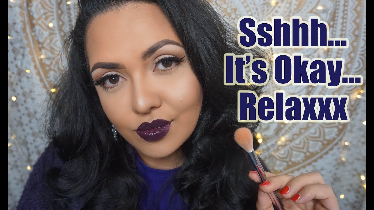 ASMR Shhh It's okay Relax |Mouth Sounds|Camera Brushing - YouTube
