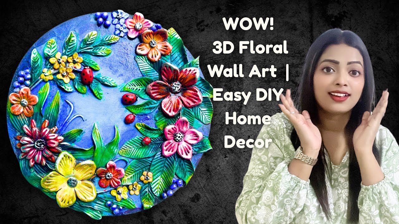 DIY 3D Floral Wall Art | Easy Step-by-Step Home Decor Idea! - YouTube