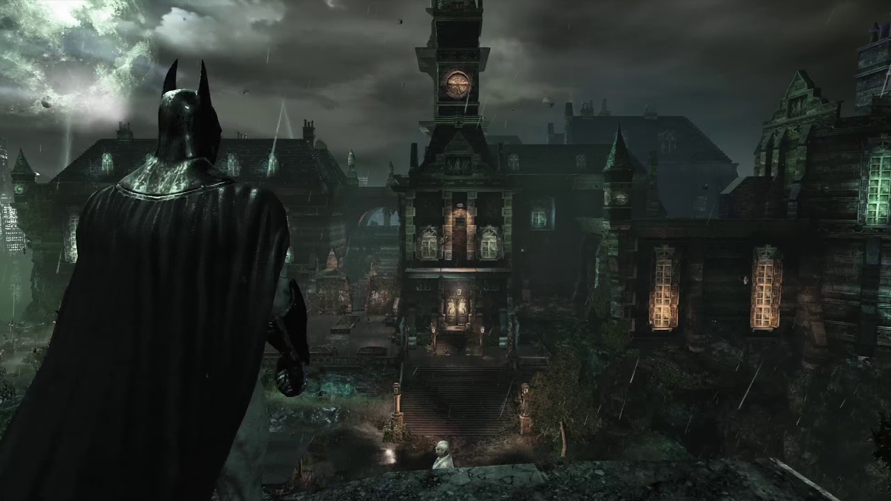 BATMAN ARKHAM ASYLUM REMASTERED RAIN LANDSCAPE PS4 PRO - YouTube