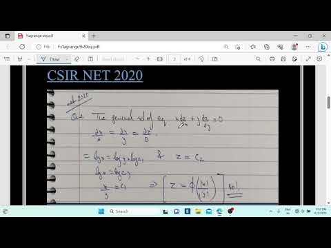 Lagrange first order PDE & PYQ CSIR NET - YouTube