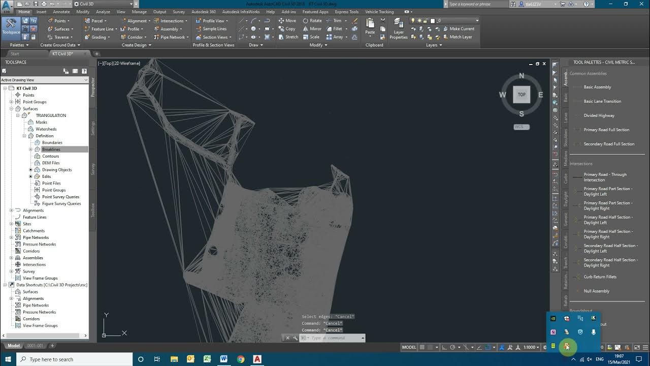 1 Surface Triangulation using Topo Data in CIVIL 3D - YouTube