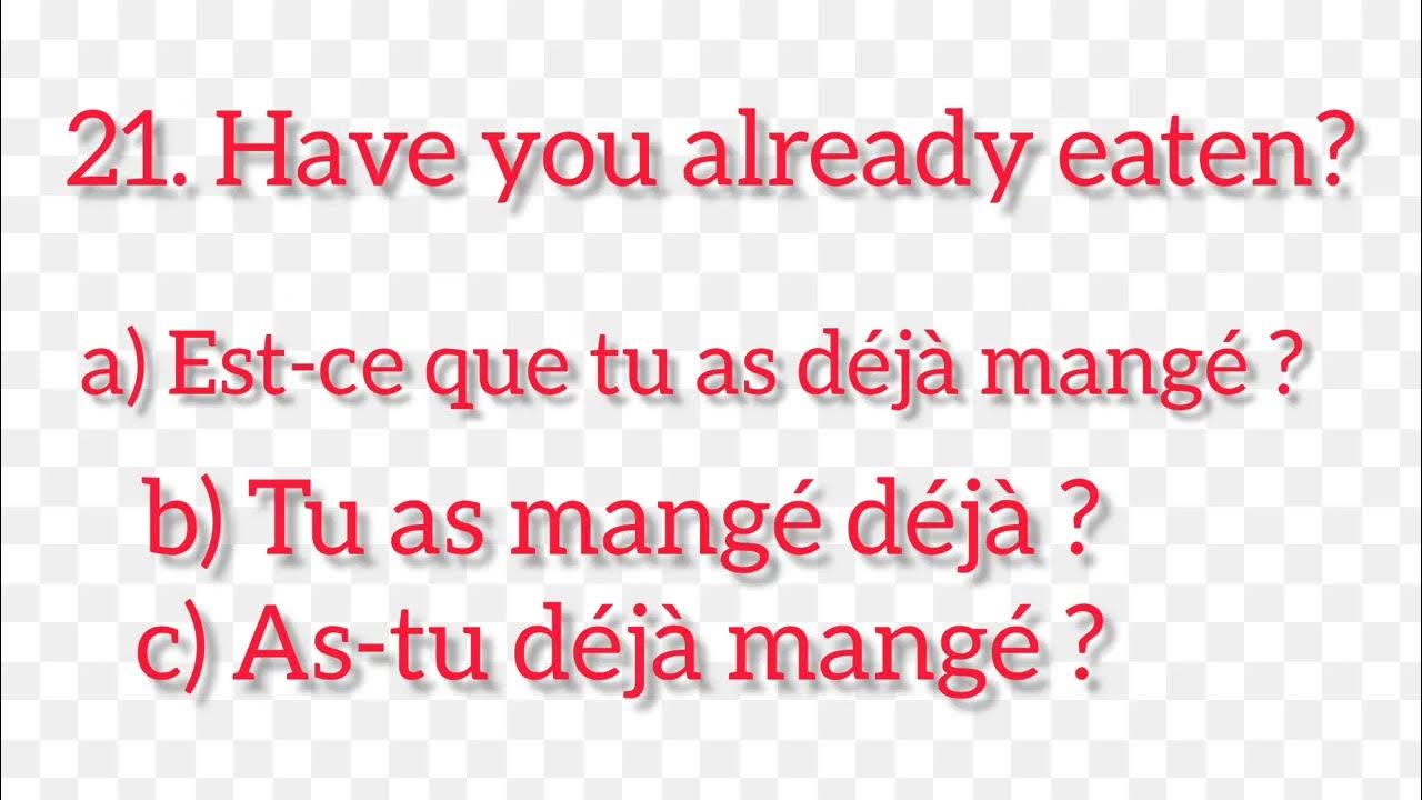 French Quiz. How to ask questions in french. Comment poser des ...