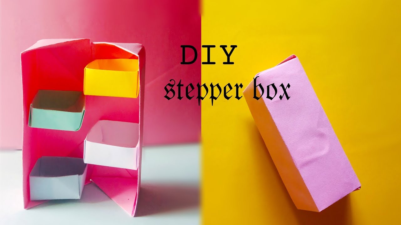 DIY secret stepper box || paper craft || paper box " Royal craft" - YouTube