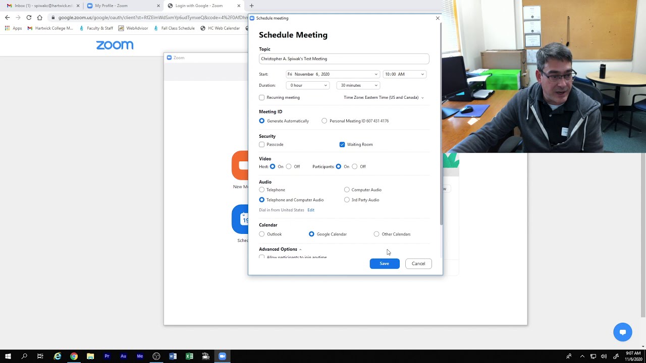 Hartwick College: Zoom Account Setup & Scheduling - YouTube