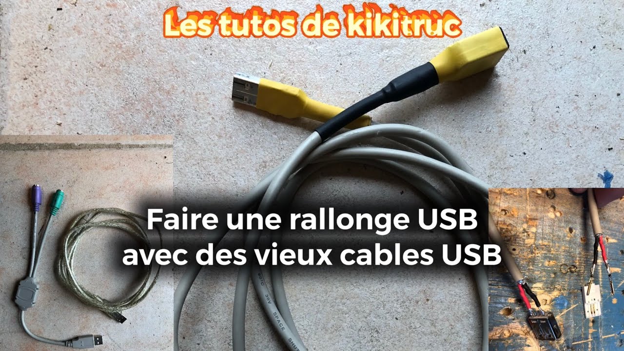 Faire une rallonge USB avec des vieux câbles - YouTube