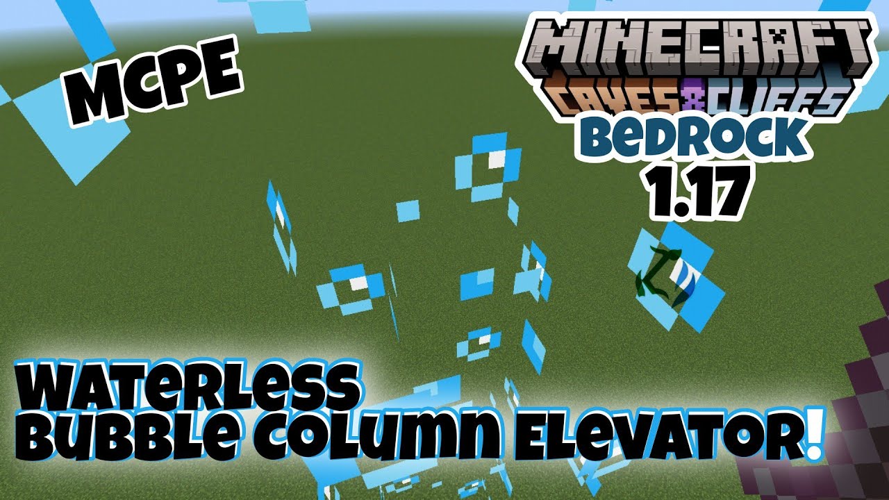 MCPE | WaterLess Bubble Column Elevator! Minecraft Bedrock | Caves And ...