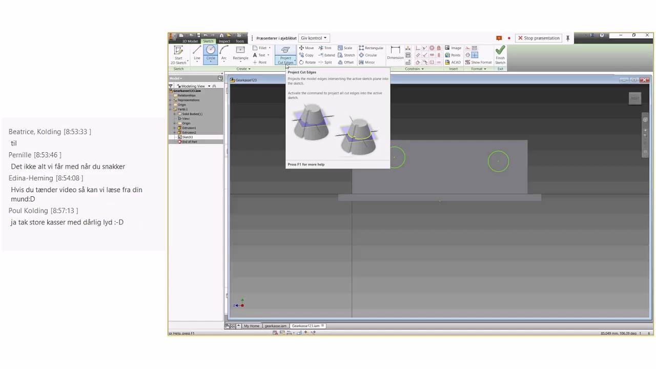 Tegning og konstruktion i parametrisk Cad Dag 4 Del 2 - YouTube