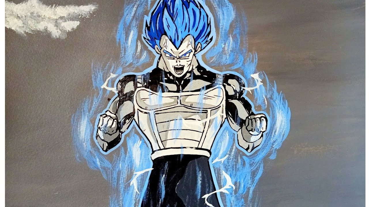 How To Draw Vegeta Super Saiyan Blue Dragon Ball Super - YouTube