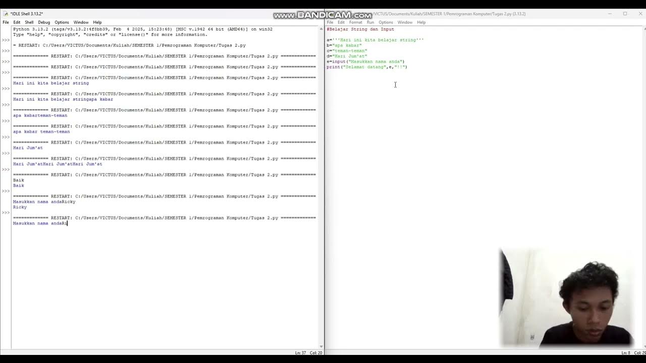 Belajar dasar Phiton (String) - YouTube