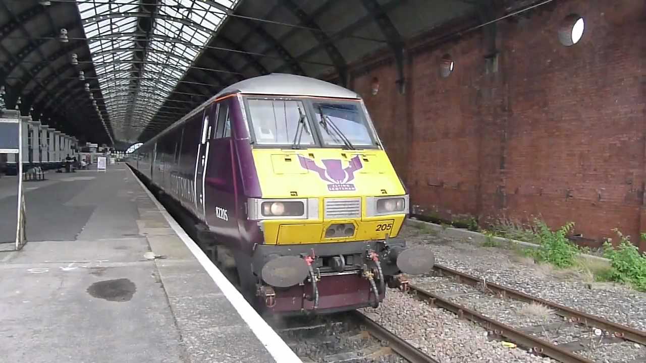 East Coast Flying Scotsman Set Leaving Darlo Class 82205 - YouTube