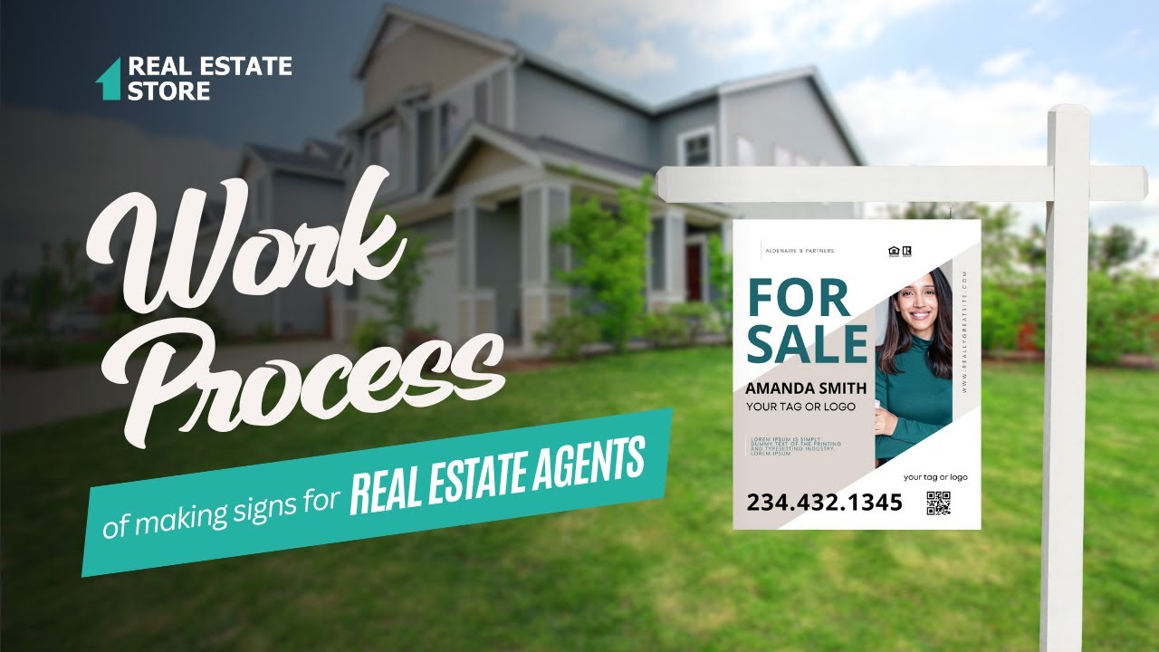 Work process of making prop signs for real estate agents - YouTube