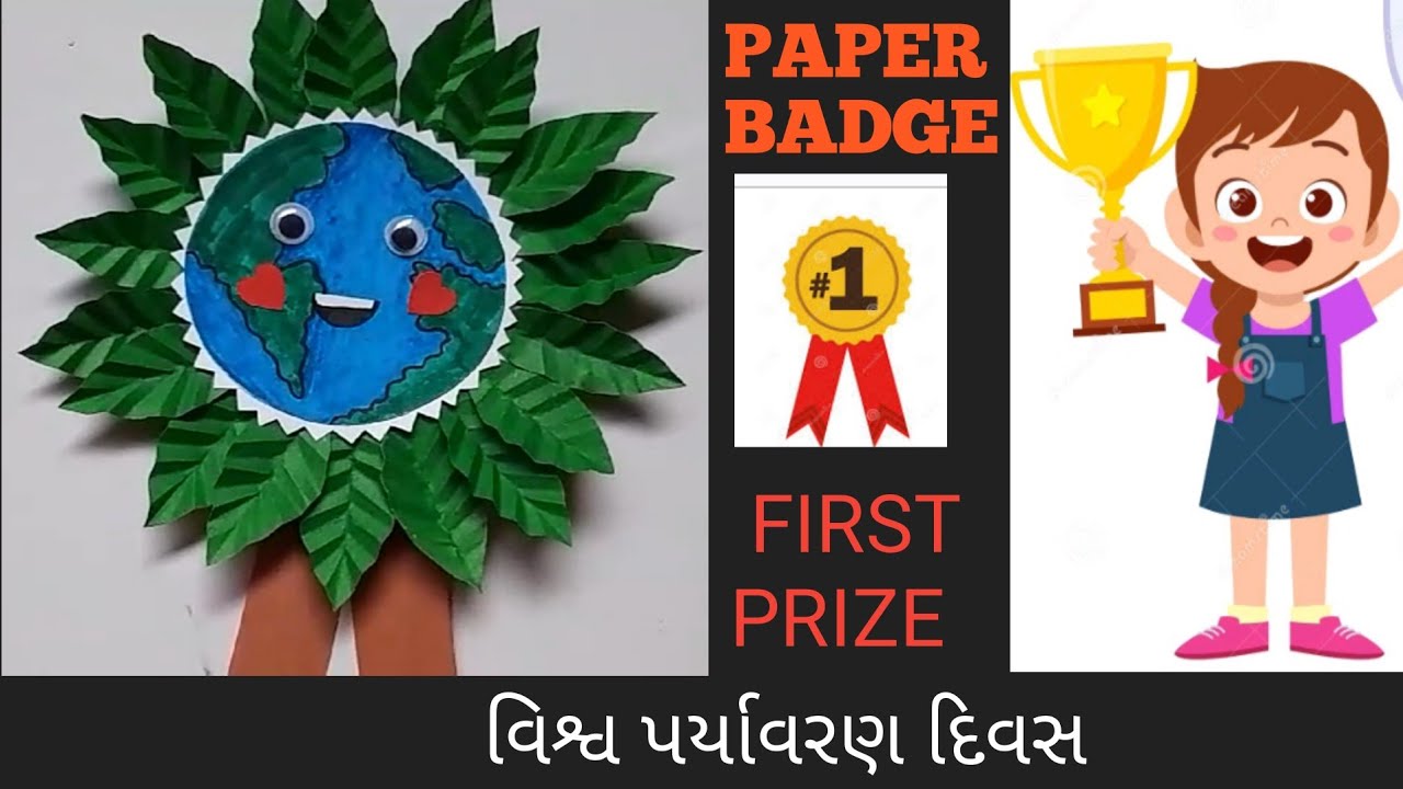 Environment Day Craft Idea /Paper Badge/ Environment Day /Save Earth ...