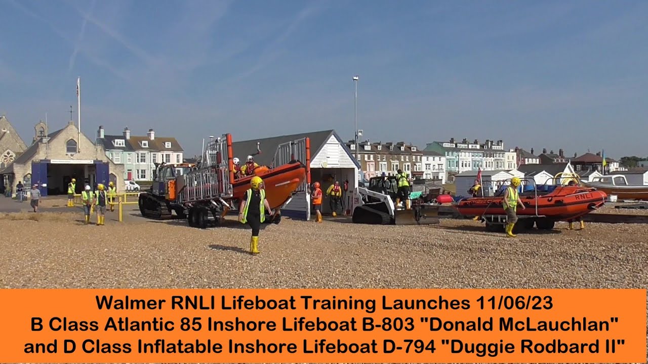 Walmer, Kent. RNLI Lifeboat Training Launches 11/06/23 - YouTube