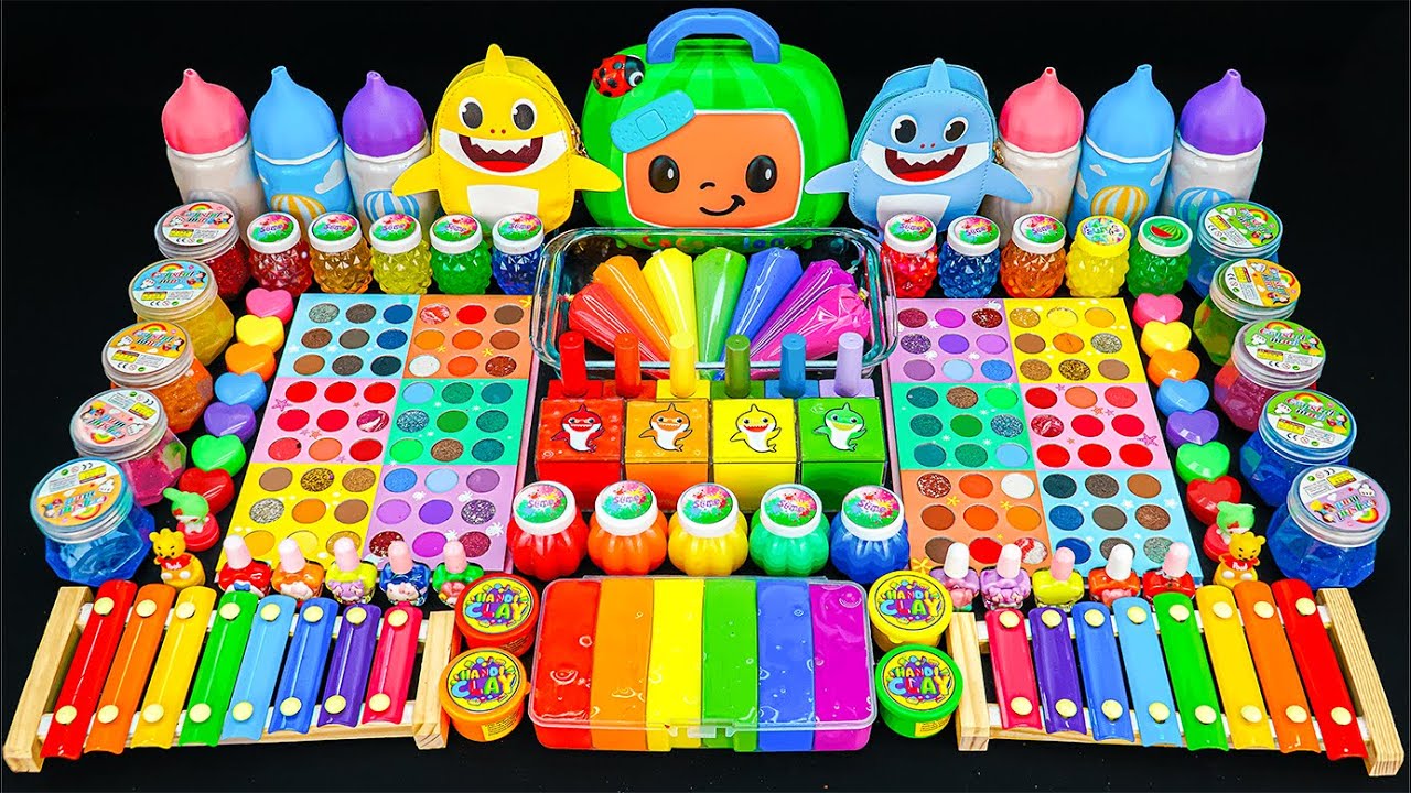 🍉 COCOMELON SLIME 🌈 60 Minutes Slime Mixing Video, with Glossy Glitter ...