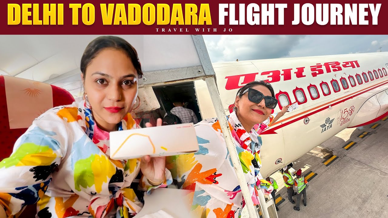 Delhi to Vadodara flight ️ journey || Cheapest Air India Airbus 320 Neo ...