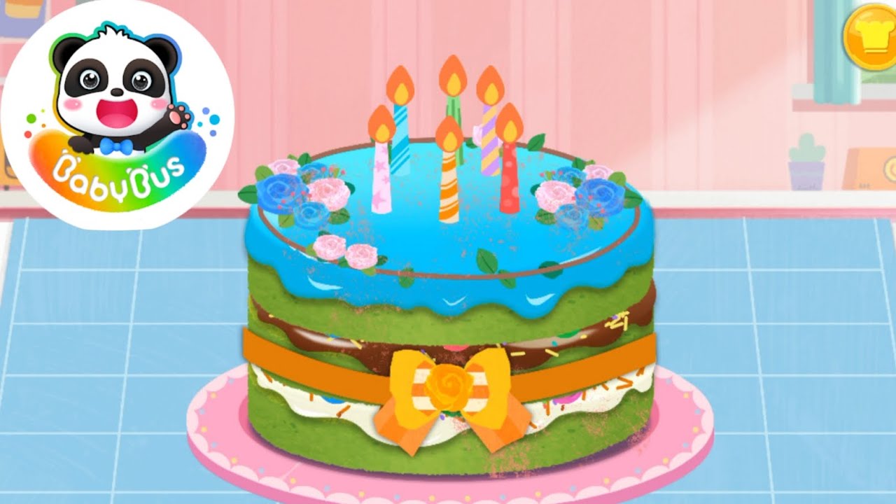 baby bus panda make cake. the best game and cartoon.#babybus #kids ...