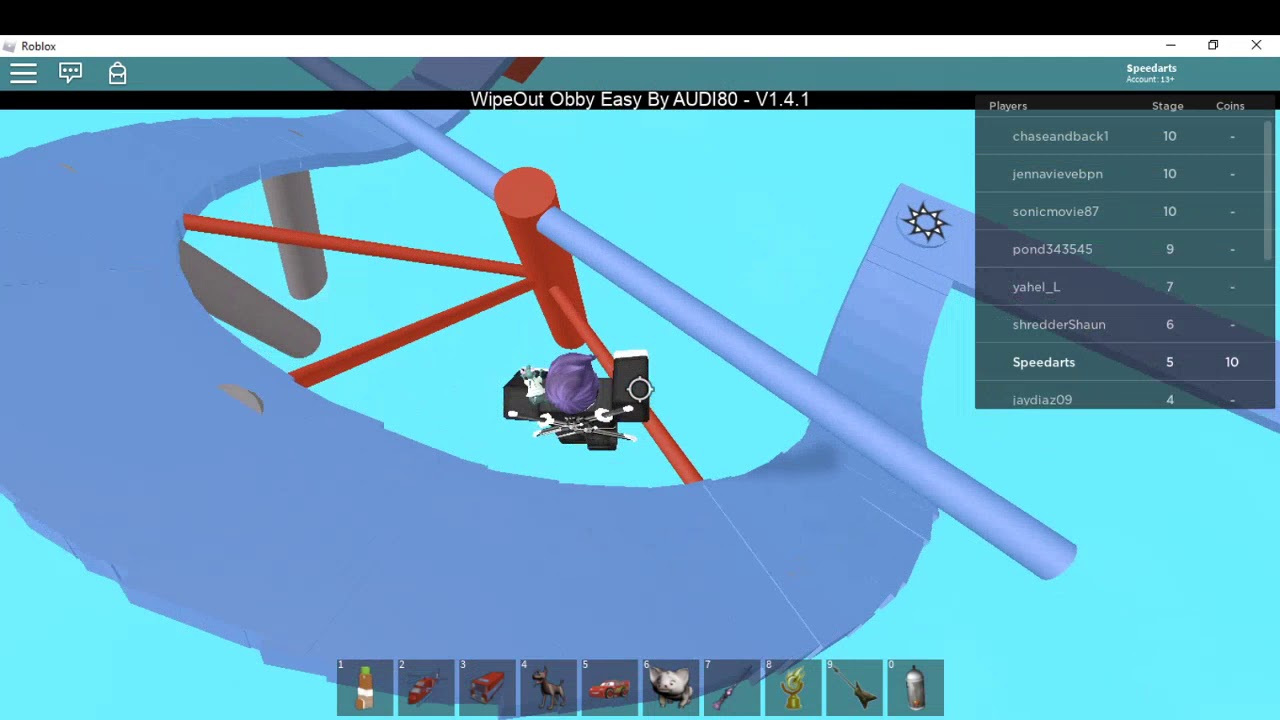Wipeout obby (AUDI80) Speedrun - Roblox - YouTube