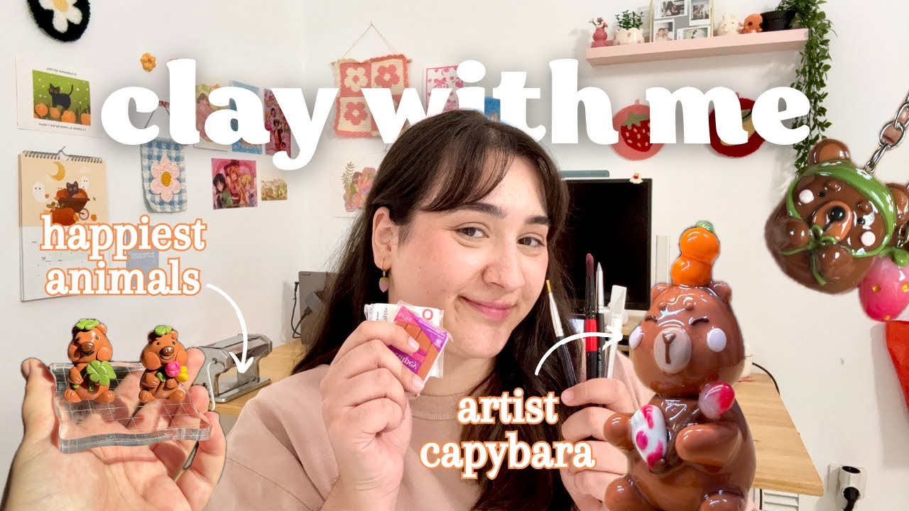 clay with me 02 | studio vlog | making new polymer clay designs - YouTube