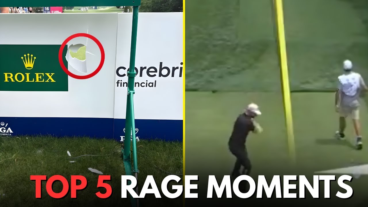 Worst Golf Rages and Club Throws on PGA Tour - YouTube