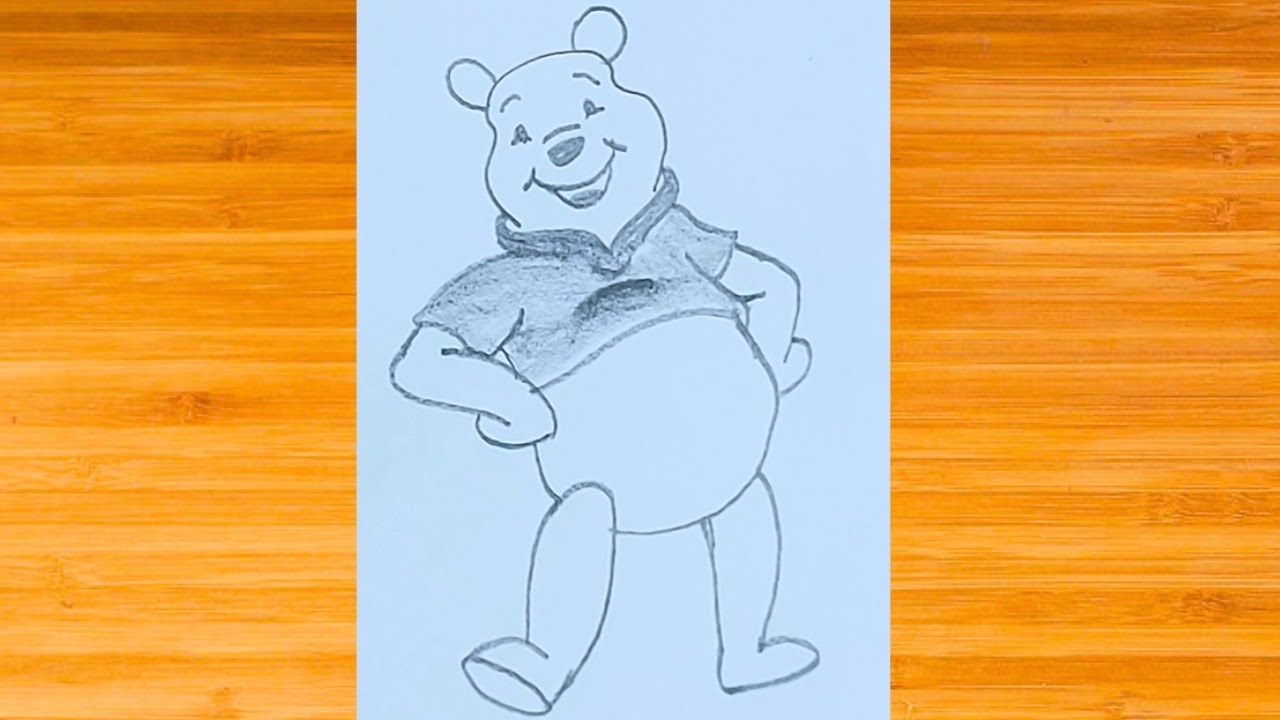Pooh Cartoon Drawing step by step | Easy Cartoon Drawing | 325 - YouTube