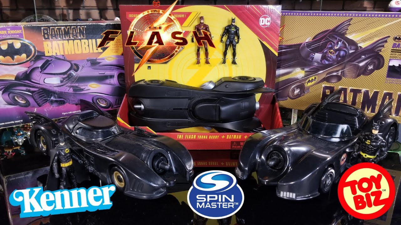 Spinmaster The Flash Movie Batmobile with Batman young Barry ...