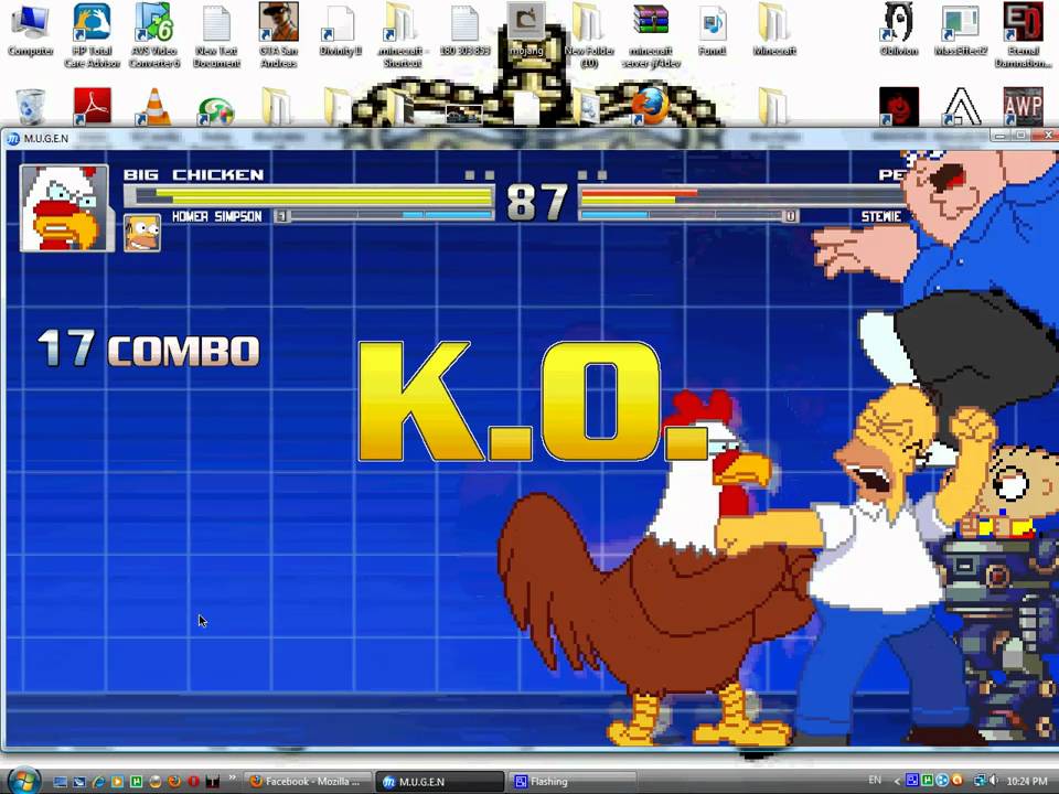 Peter And Stewie VS Homer And Big Chicken on M.U.G.E.N - YouTube