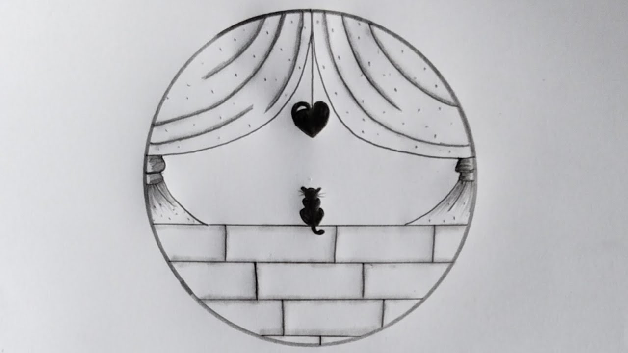 Easy circle scenery drawing | circle drawing for beginners | easy ...