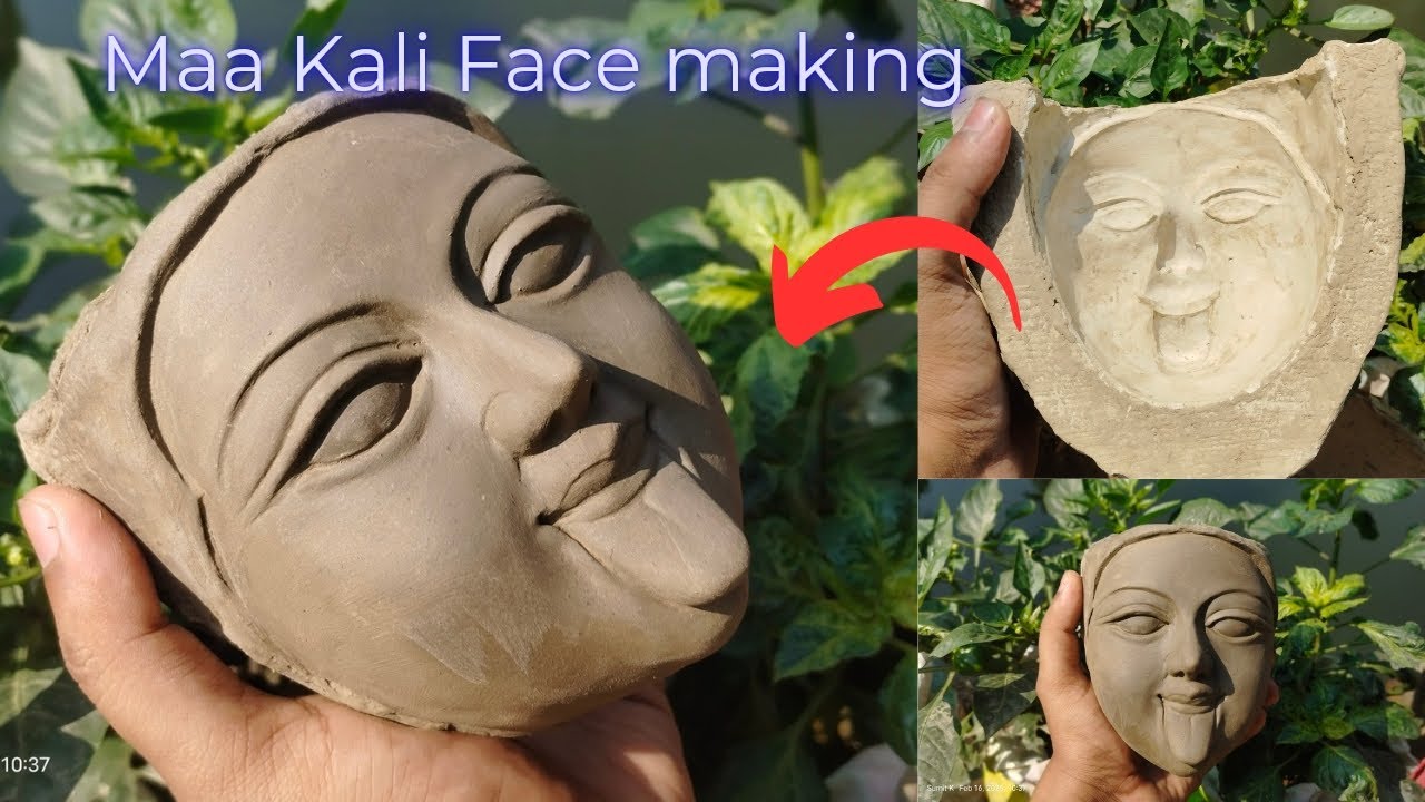 🌺How to make Maa Kali Face from mold | Maa Kali Face Making #mold - YouTube