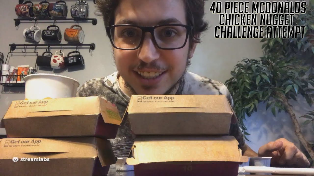 Mcdonald's 40 Piece Chicken Nugget Challenge 1st Attempt - YouTube
