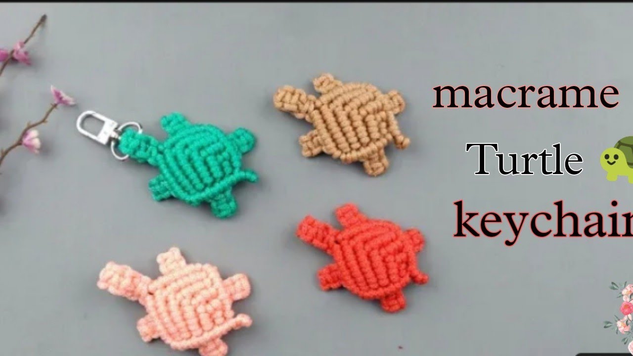 DIY turtle 🐢 macrame keychain// macrame keychain// macrame tortoise ...