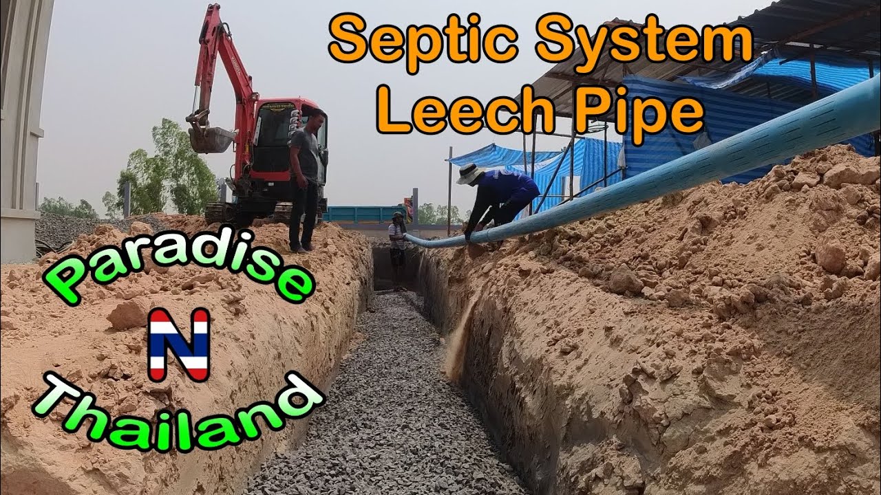 Septic Leech Pipe Install - YouTube