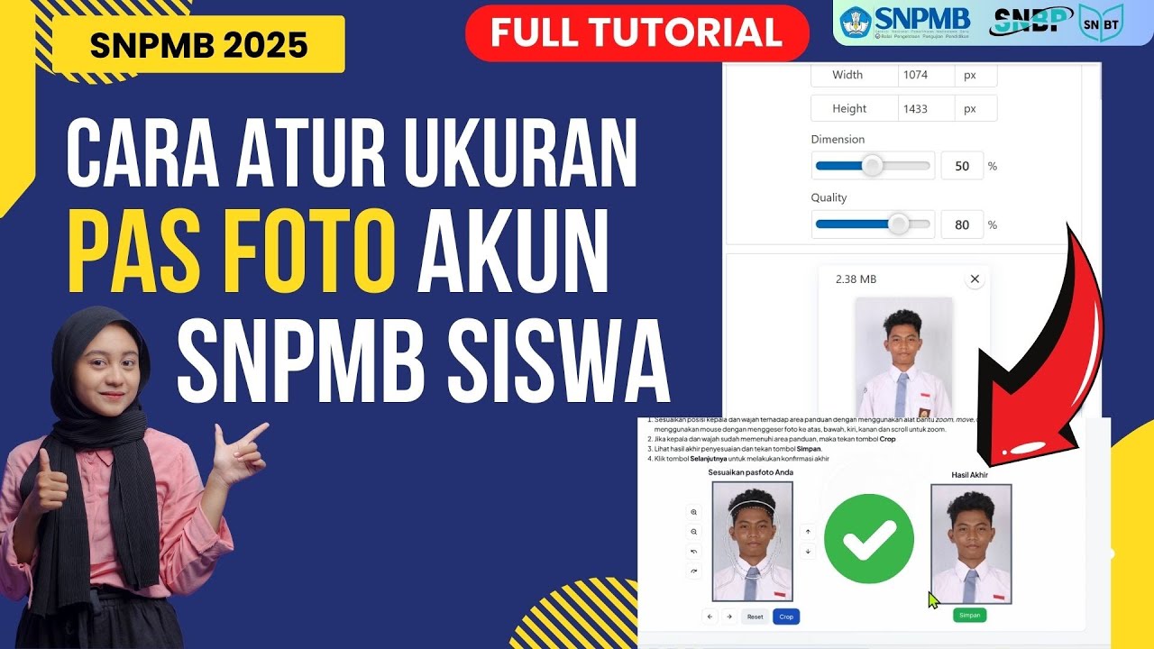 Cara Atur Ukuran Pas Foto Akun SNPMB Siswa 2025 - YouTube