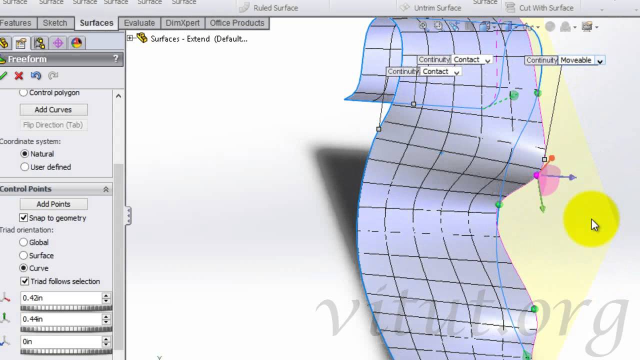 Free Form ( phần 1 ) - Solidworks Surface - YouTube