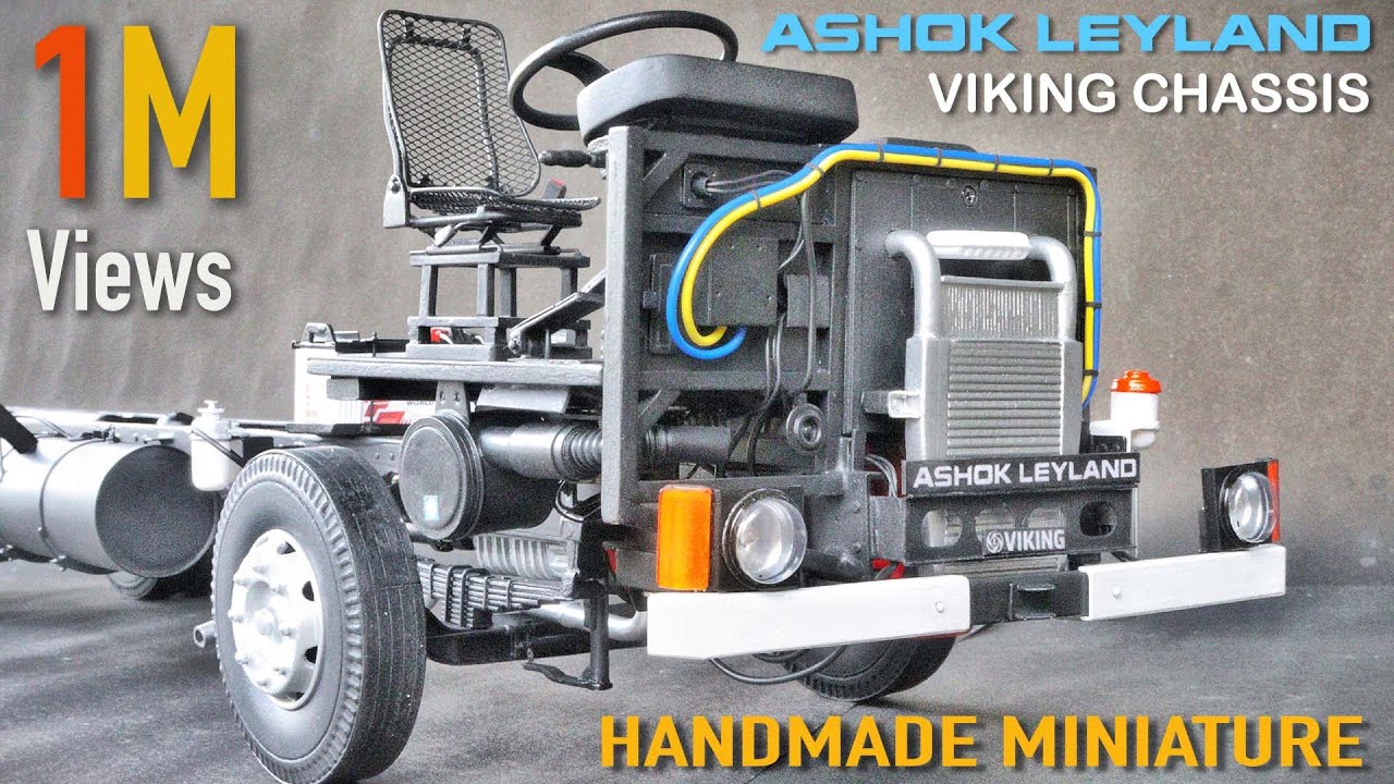Handmade miniature model of bus chassis | Ashok Leyland Viking | 1:16 ...