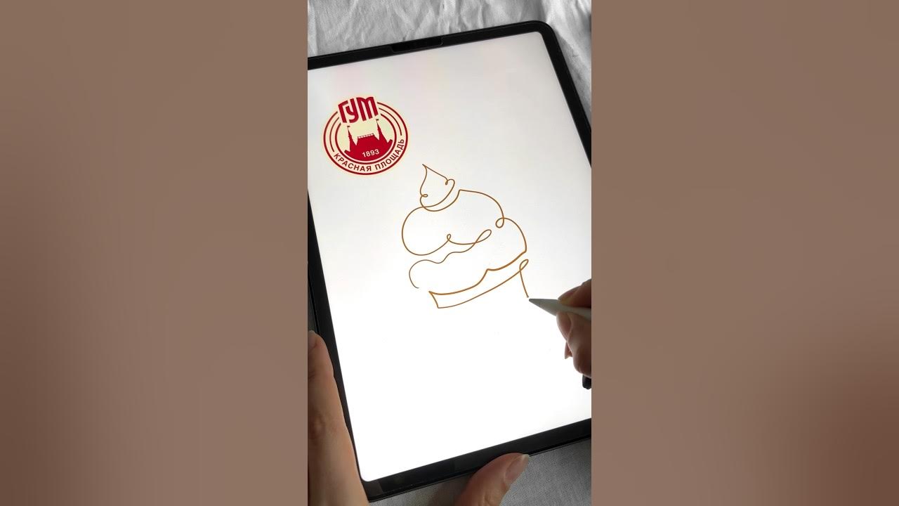 ГУМ мороженое одной линией🍦 #pendrawings #drawingprocess #easyart # ...