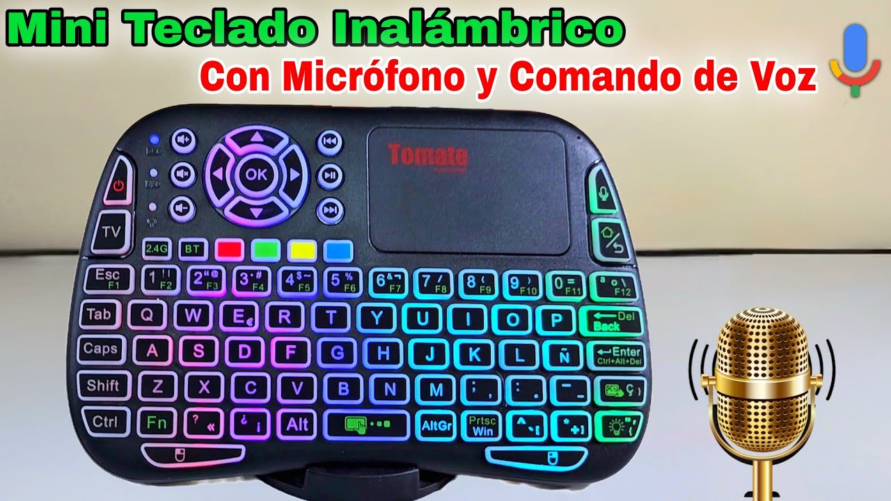 Mini Teclado inalambrico Con ASISTENTE DE VOZ Para SMART TV, PC Y MÁS ...