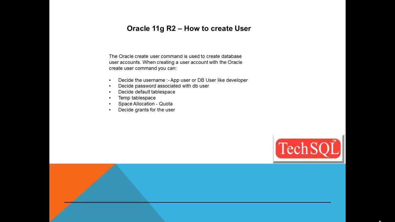 Oracle 11g - Create User - YouTube