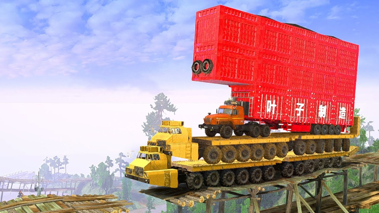 Amazing Skilled Giant Load Truck Driver - Spintires Mudrunner - YouTube