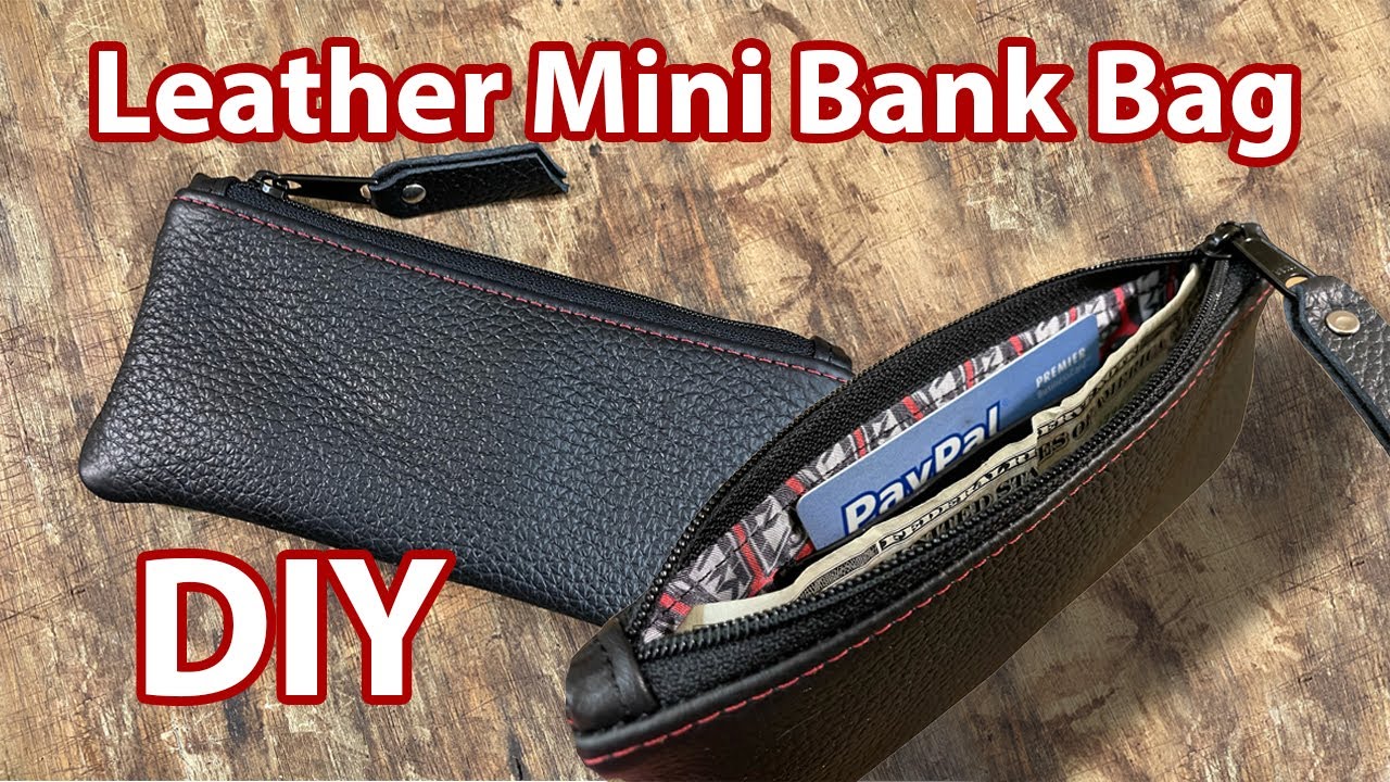 How to make a Leather Mini Bank Bag DIY - YouTube
