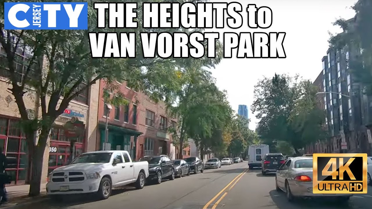 4K Jersey City drive: The Heights to Van Vorst Park (Library) - YouTube