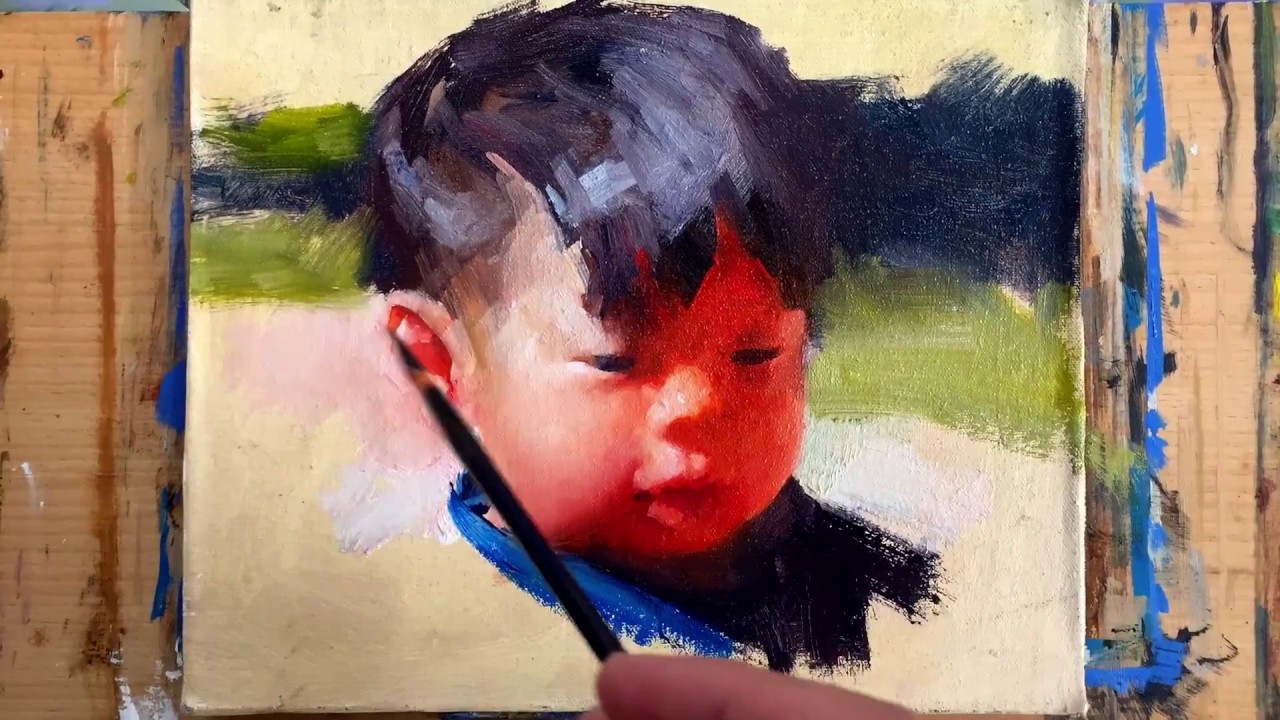 Zimou Tan | Art | How to paint a child portrait painting. - YouTube