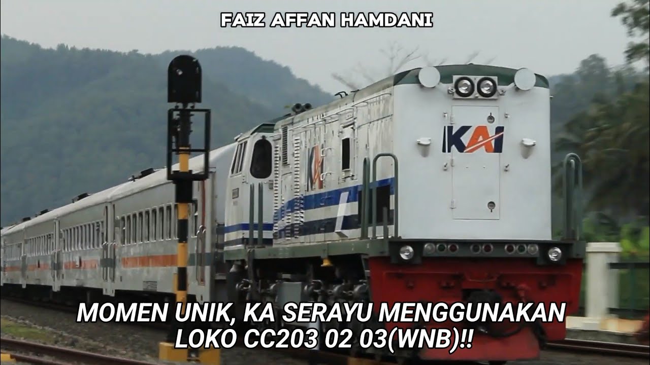 MOMEN UNIK SERAYU DITARIK LOKO CC203 02 03(WNB)!! || Hunting Kereta Api ...
