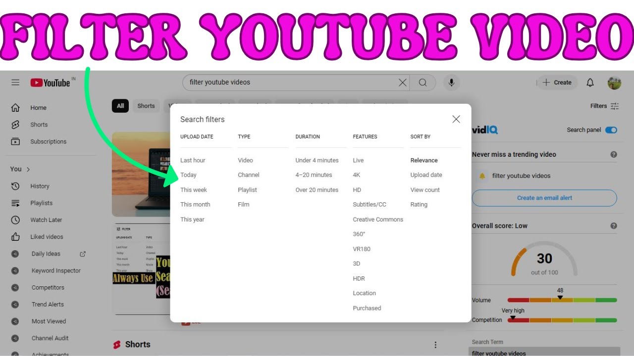 Filter Youtube Videos by Upload Date in Chrome | Apply Filter on Search ...